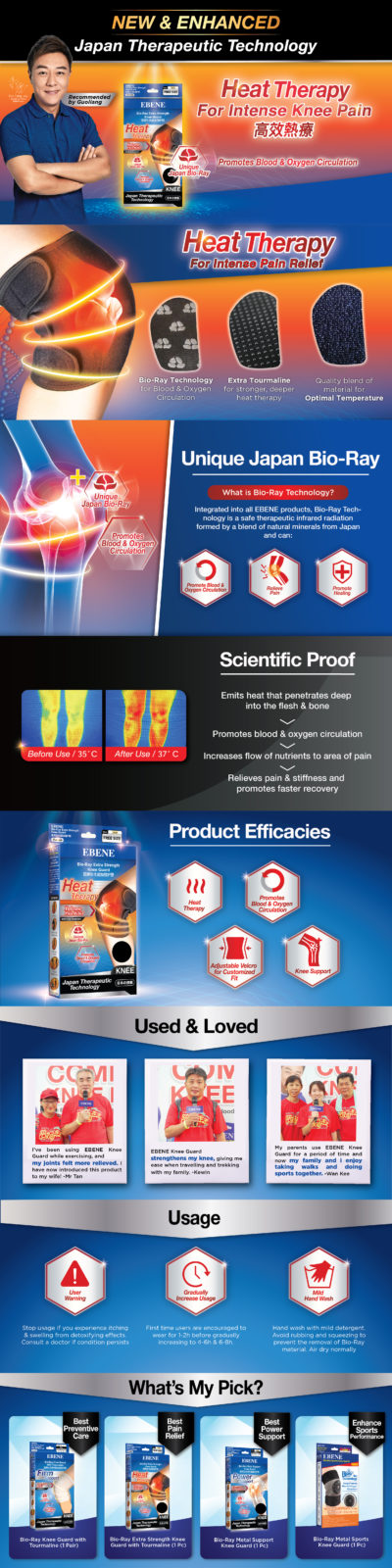 Bio-Ray Extra Strength Knee Guard - EBENE Singapore