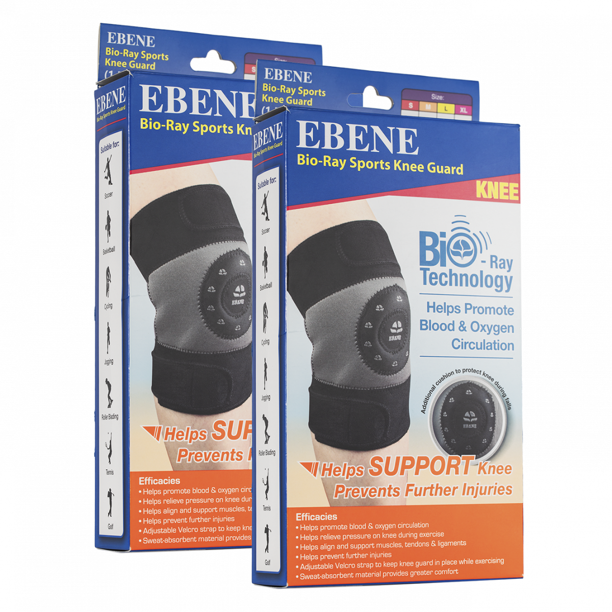 Bio-Ray Knee Guard with Tourmaline - EBENE Singapore